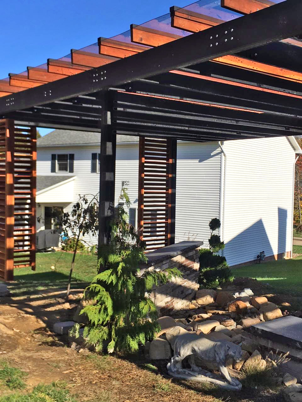 The L.A. Modern Pergolas, Custom Made from Redwood