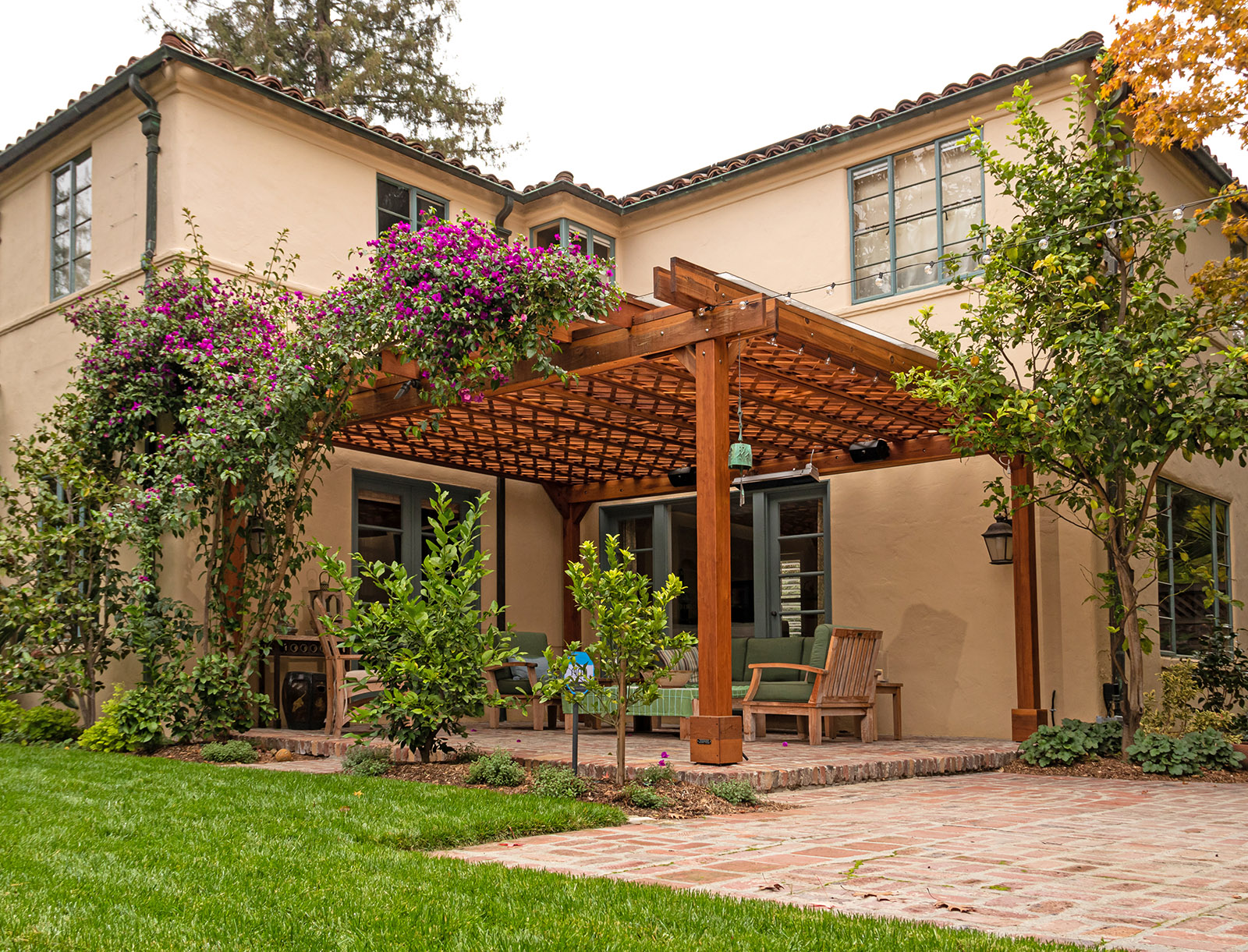 The Lattice Pergola Kit, Custom Made from Redwood