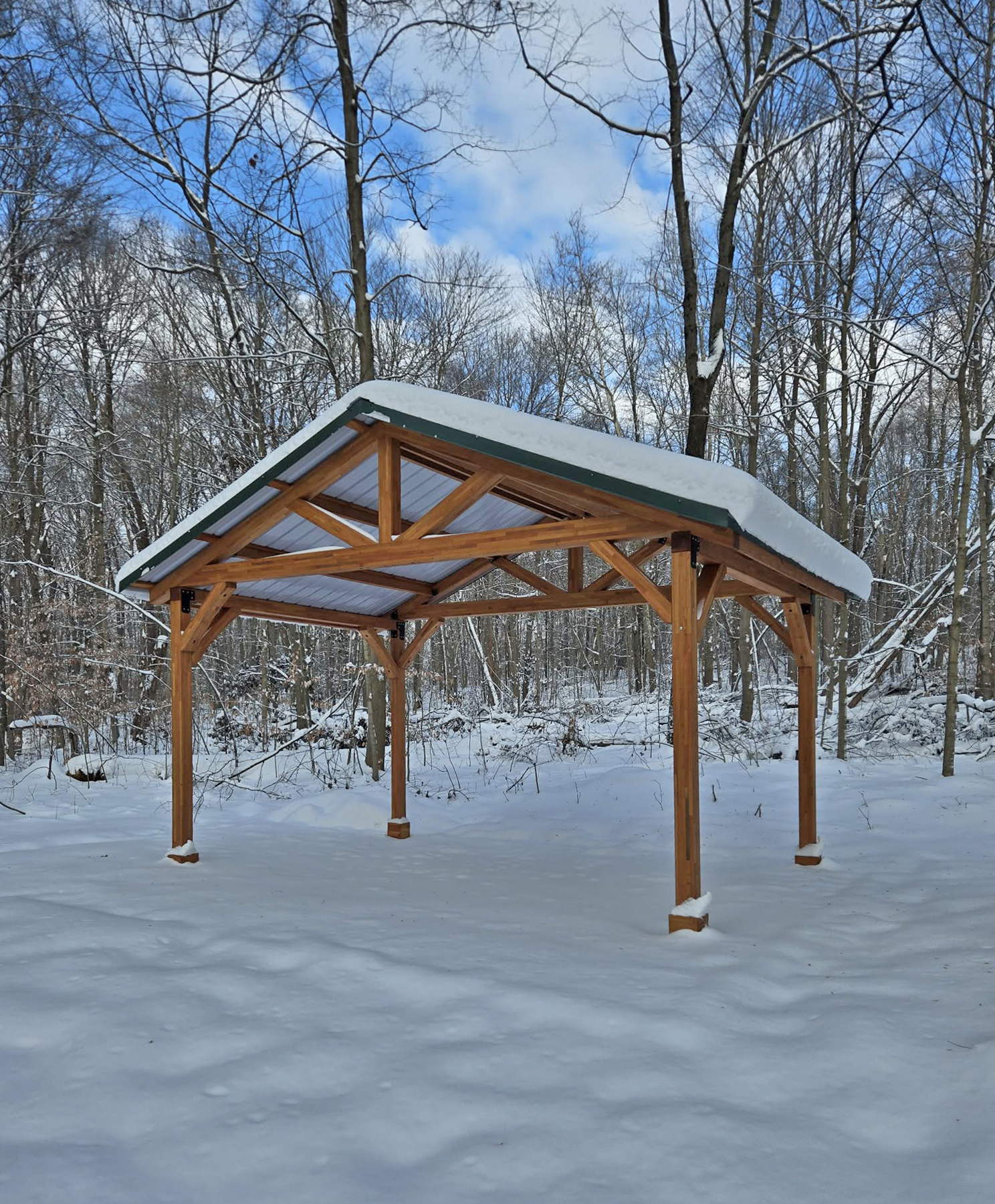 San Carlos Carport Pavilion: Redwood Pavilion Kit to Attach to House