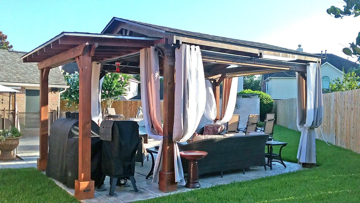 The Sunset Patio Pavilion: Redwood Pavilion Kit for Kitchens