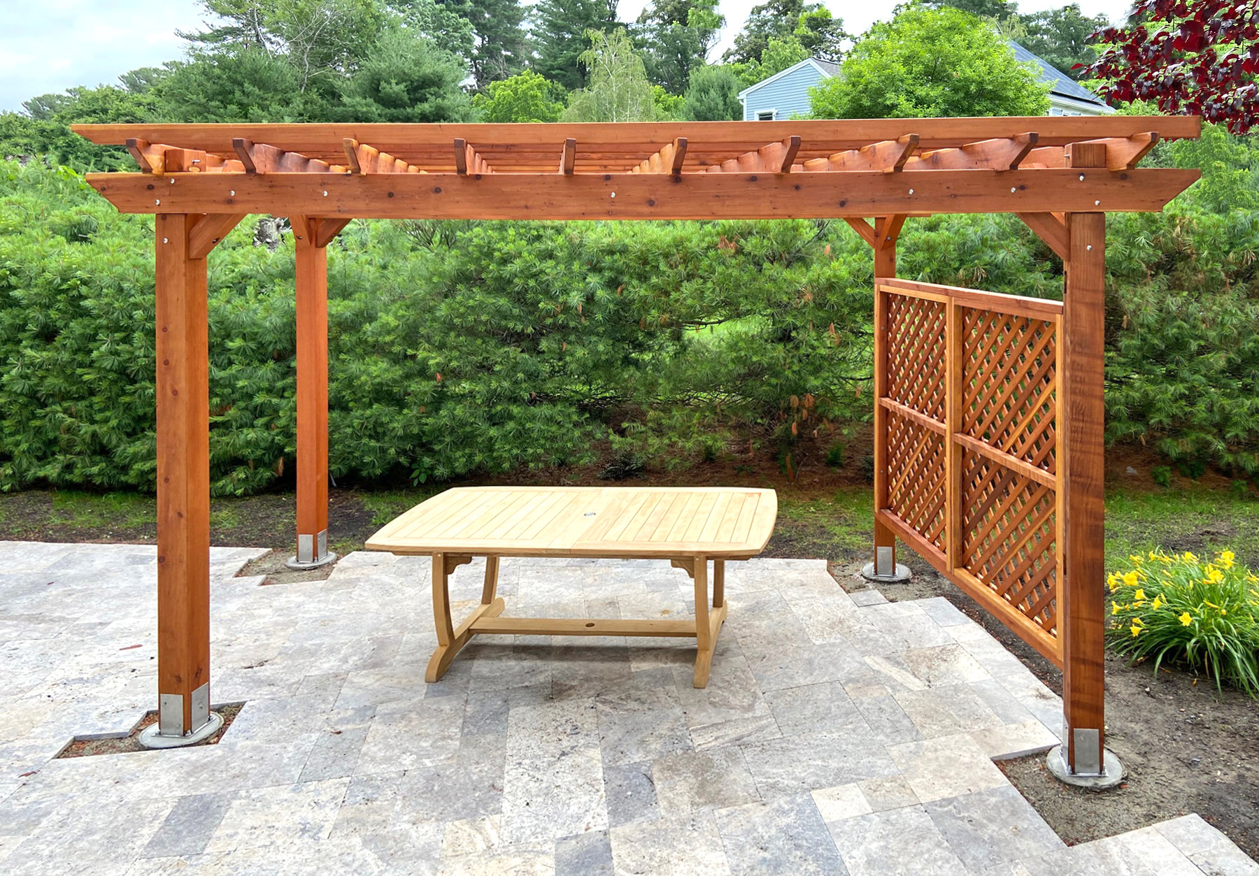 The Traditional Wooden Garden Pergola, Custom Made from Redwood
