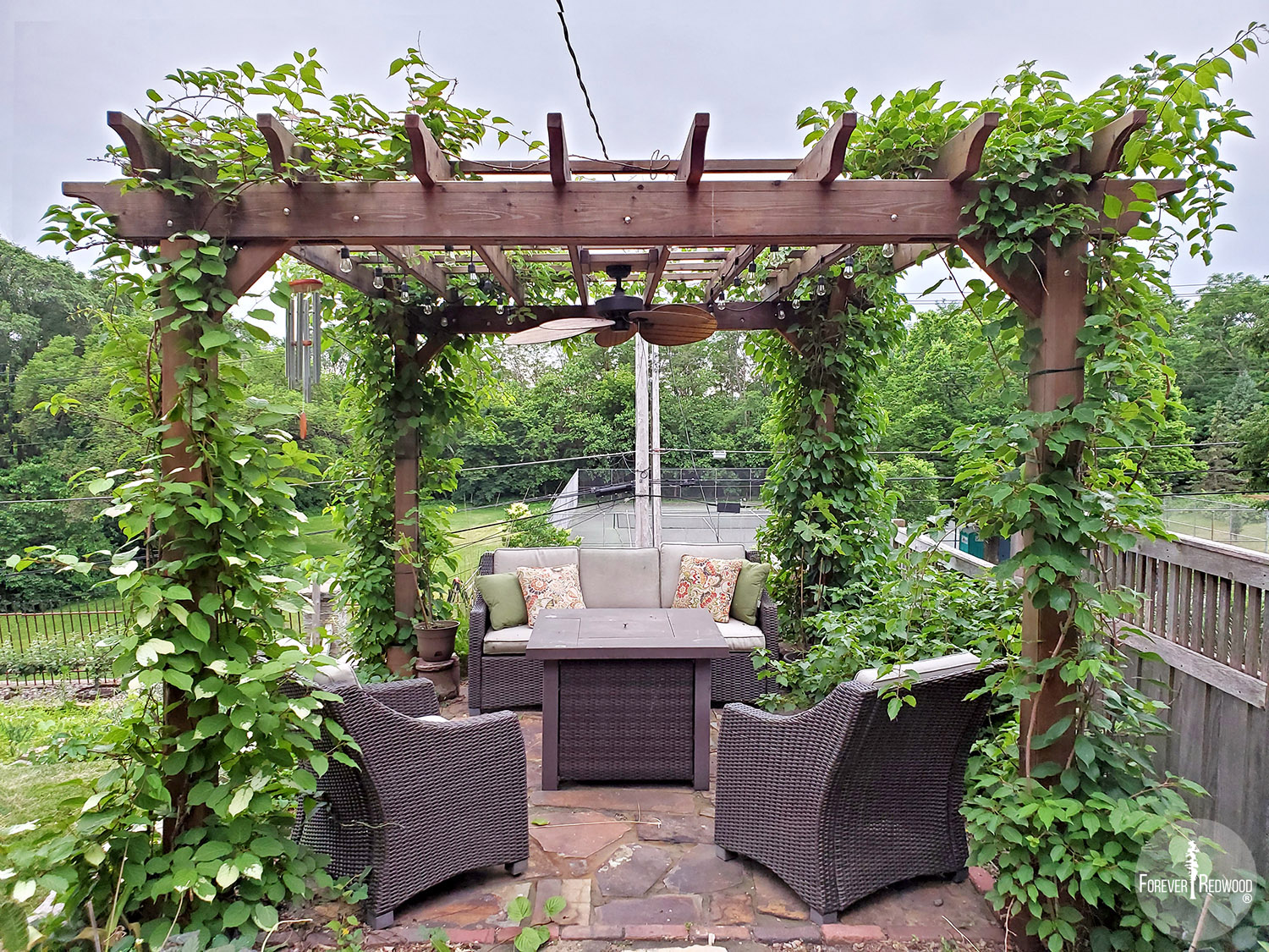 The Traditional Wooden Garden Pergola, Custom Made from Redwood
