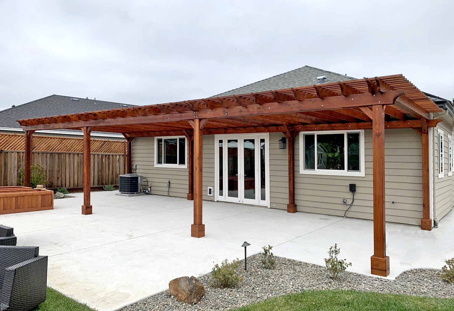 The Traditional Wooden Garden Pergola, Custom Made from Redwood