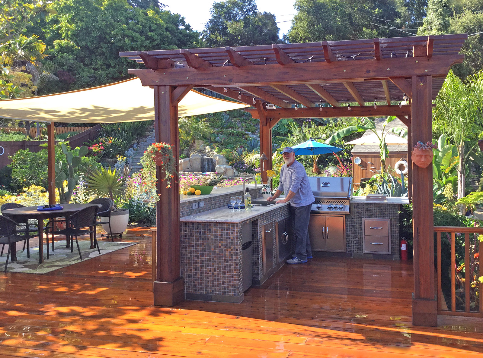 The Traditional Wooden Garden Pergola, Custom Made from Redwood