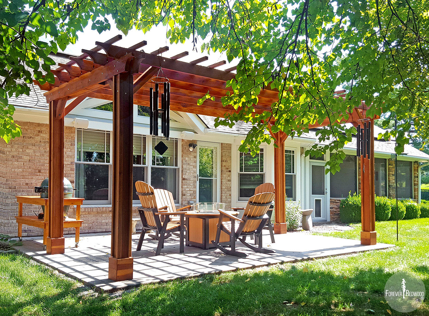 The Traditional Wooden Garden Pergola, Custom Made from Redwood