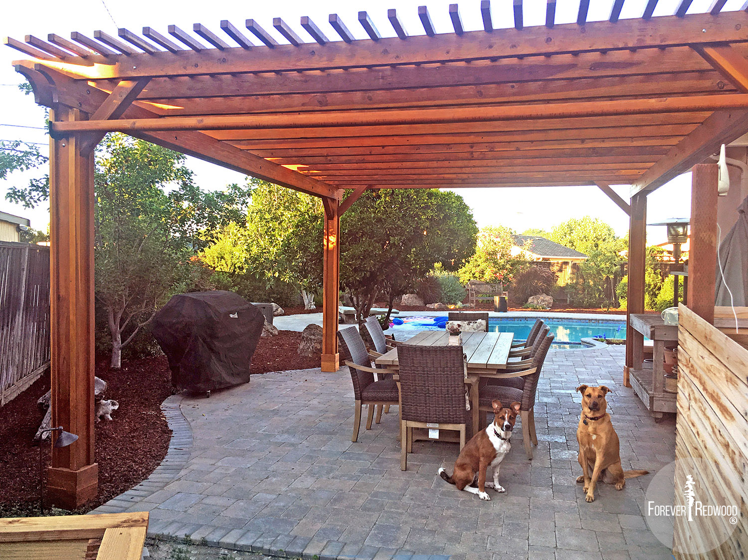 The Traditional Wooden Garden Pergola, Custom Made from Redwood
