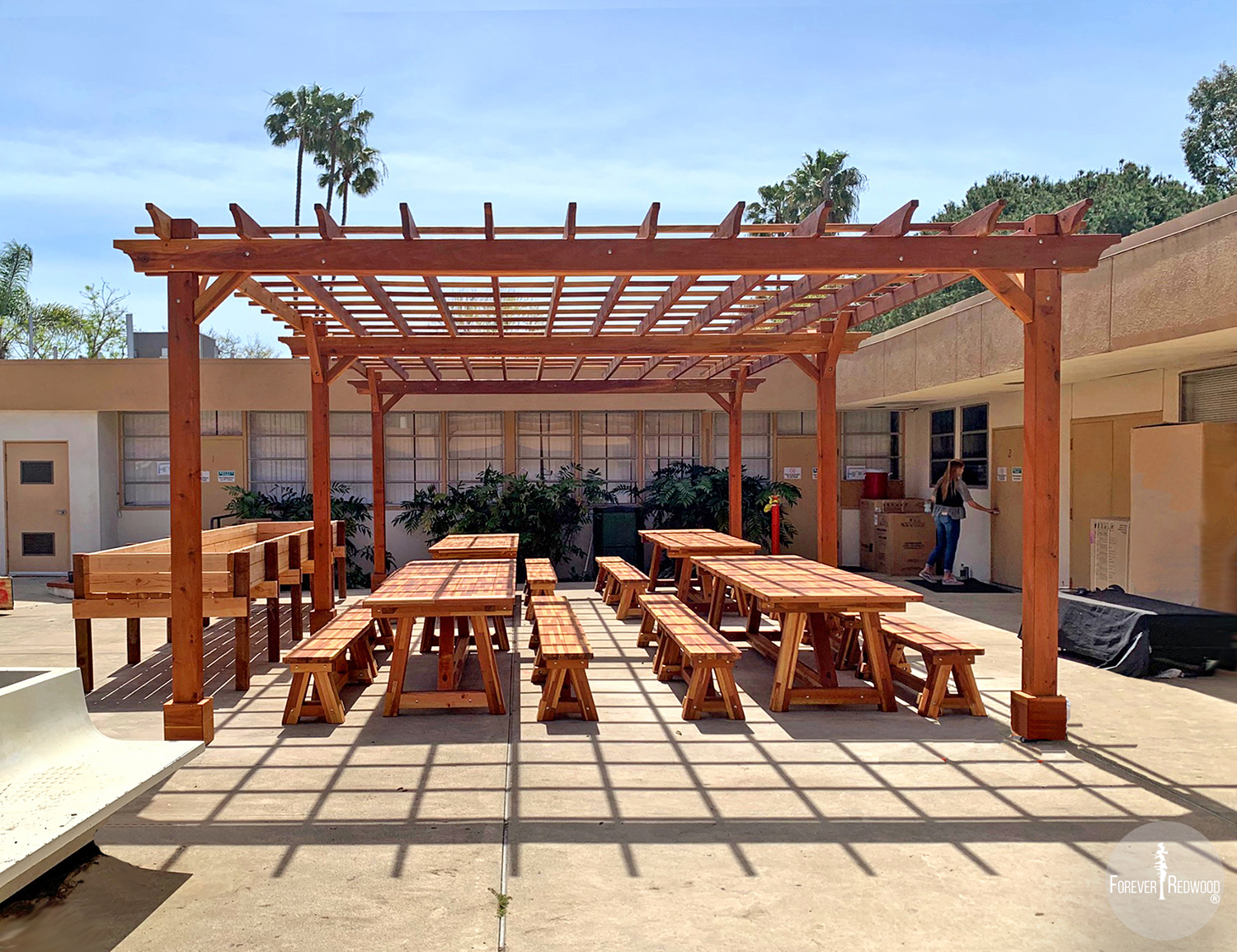 The Traditional Wooden Garden Pergola, Custom Made from Redwood