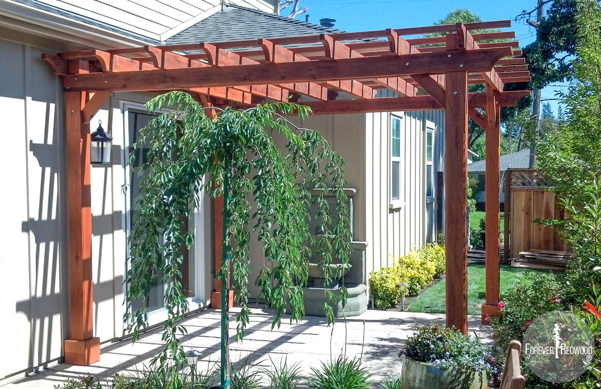 The Traditional Wooden Garden Pergola, Custom Made from Redwood
