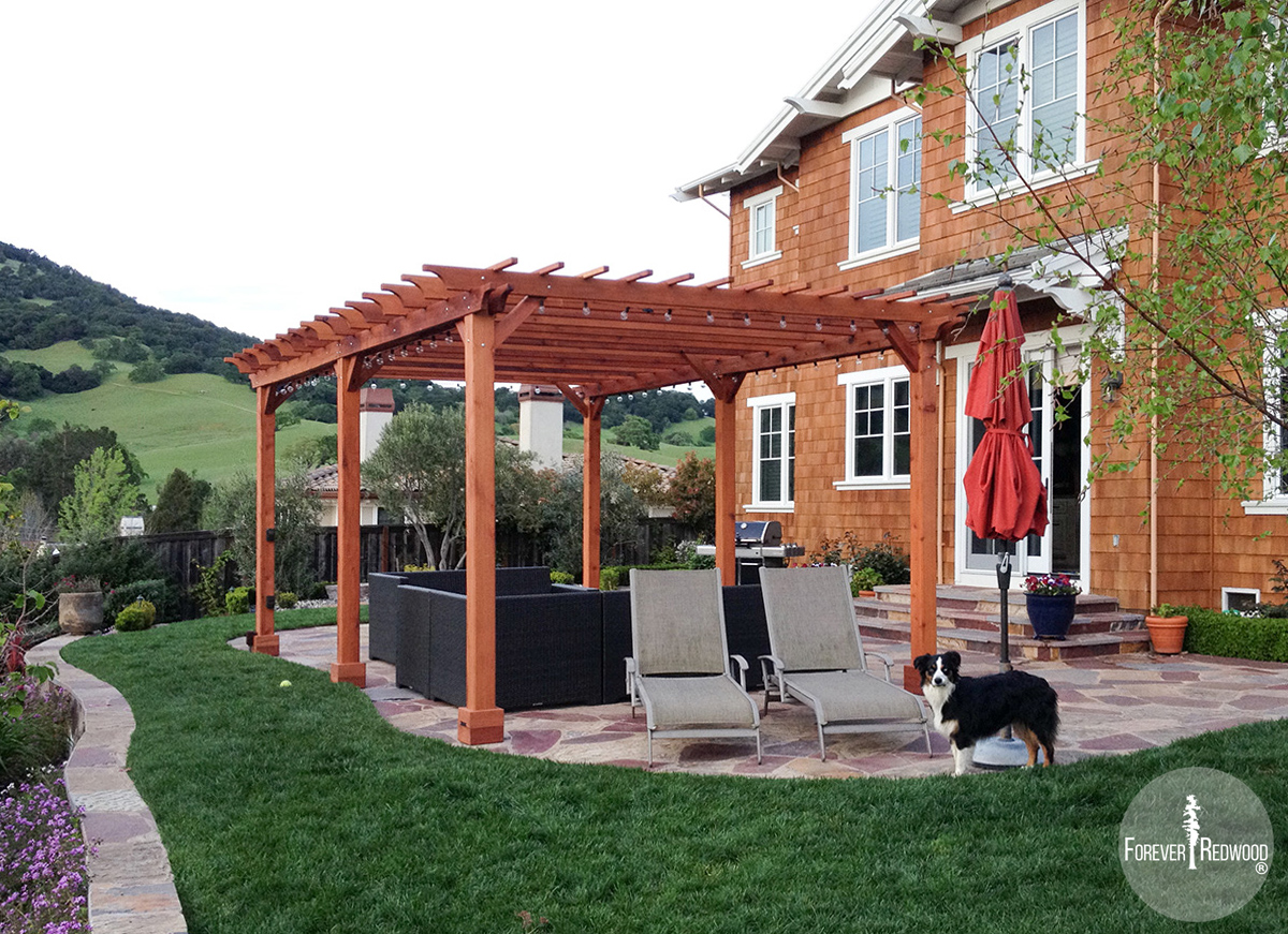 The Traditional Wooden Garden Pergola, Custom Made from Redwood