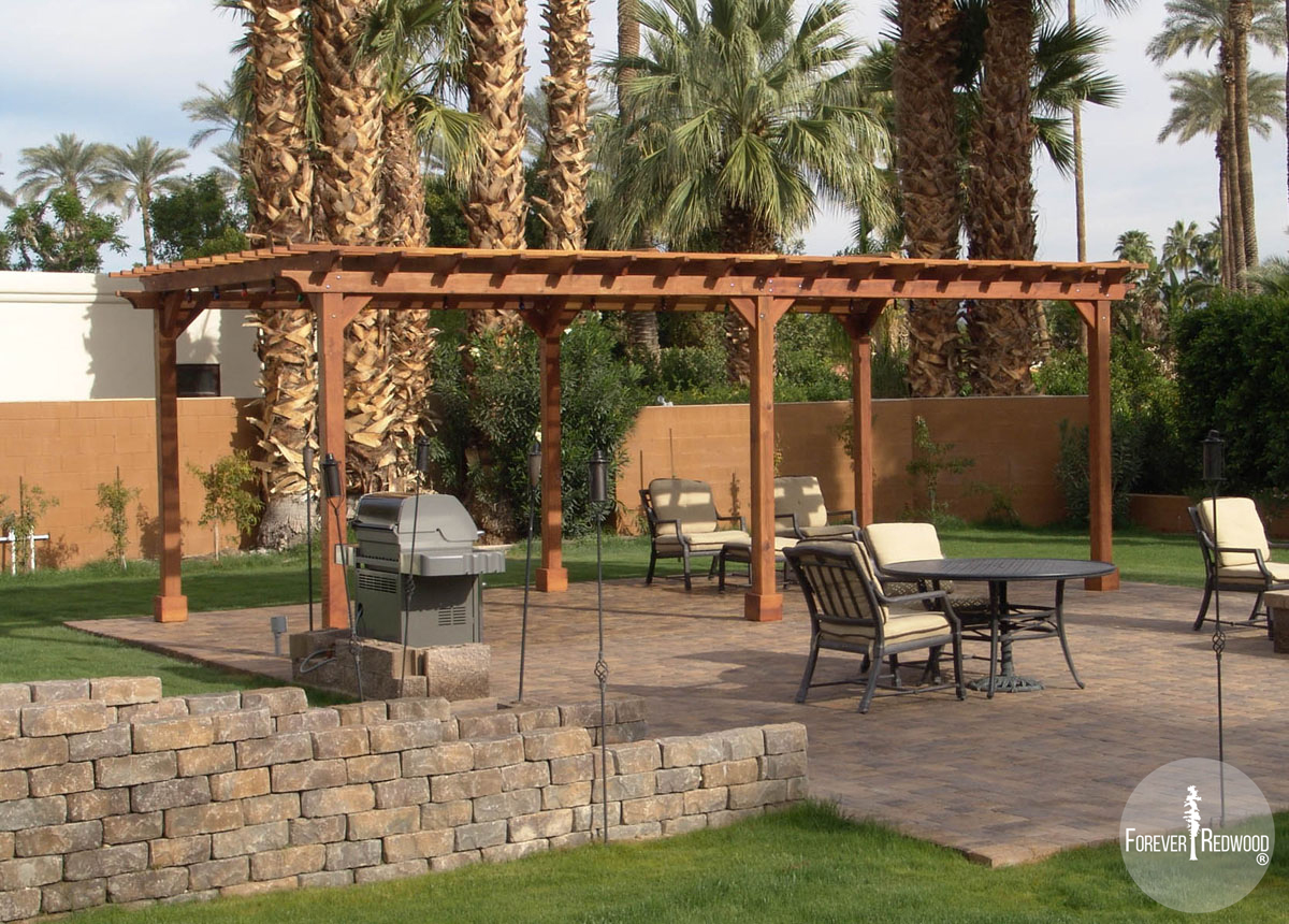 The Traditional Wooden Garden Pergola, Custom Made from Redwood
