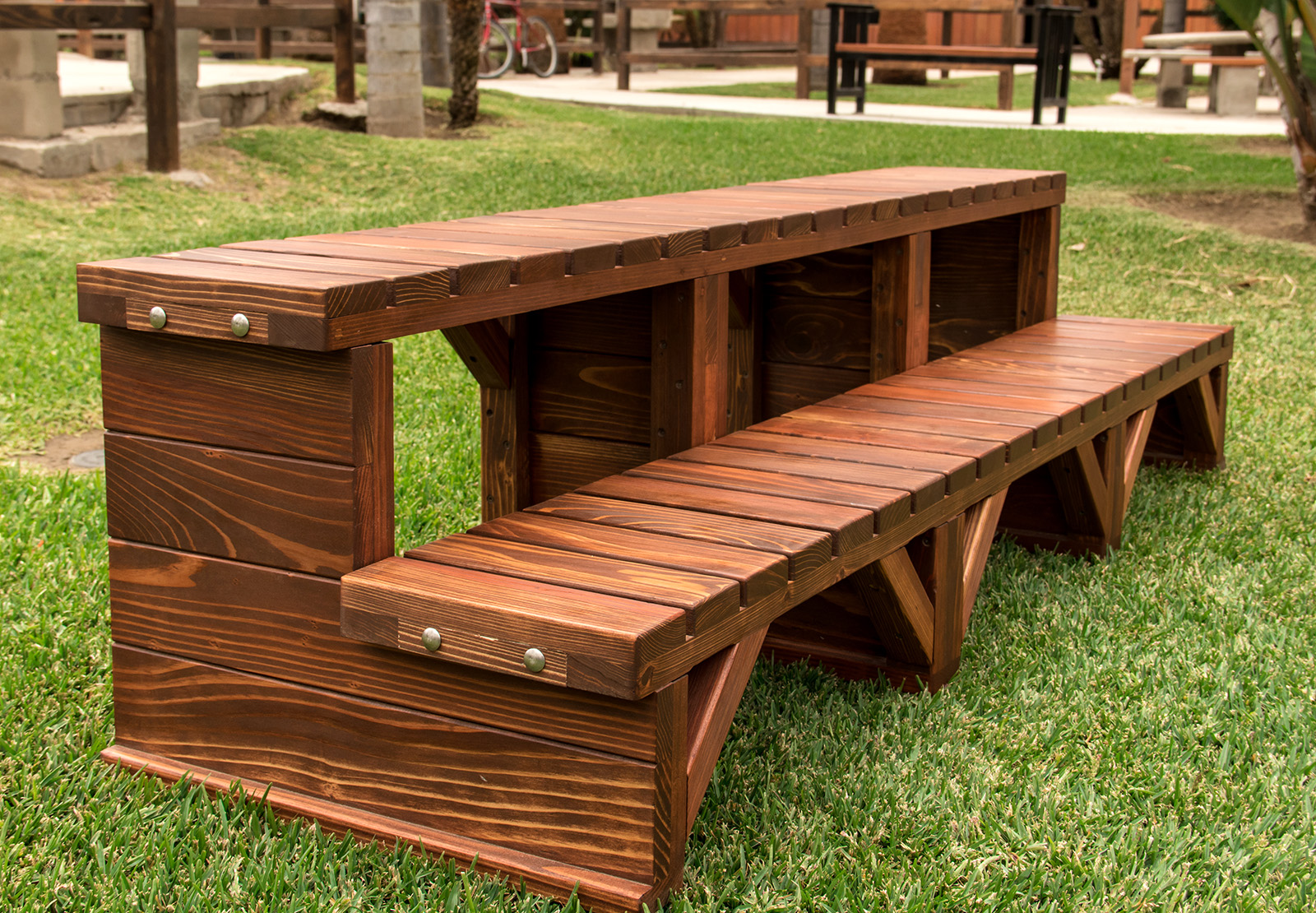 Redwood Spa Steps, Wooden Steps Made of Redwood
