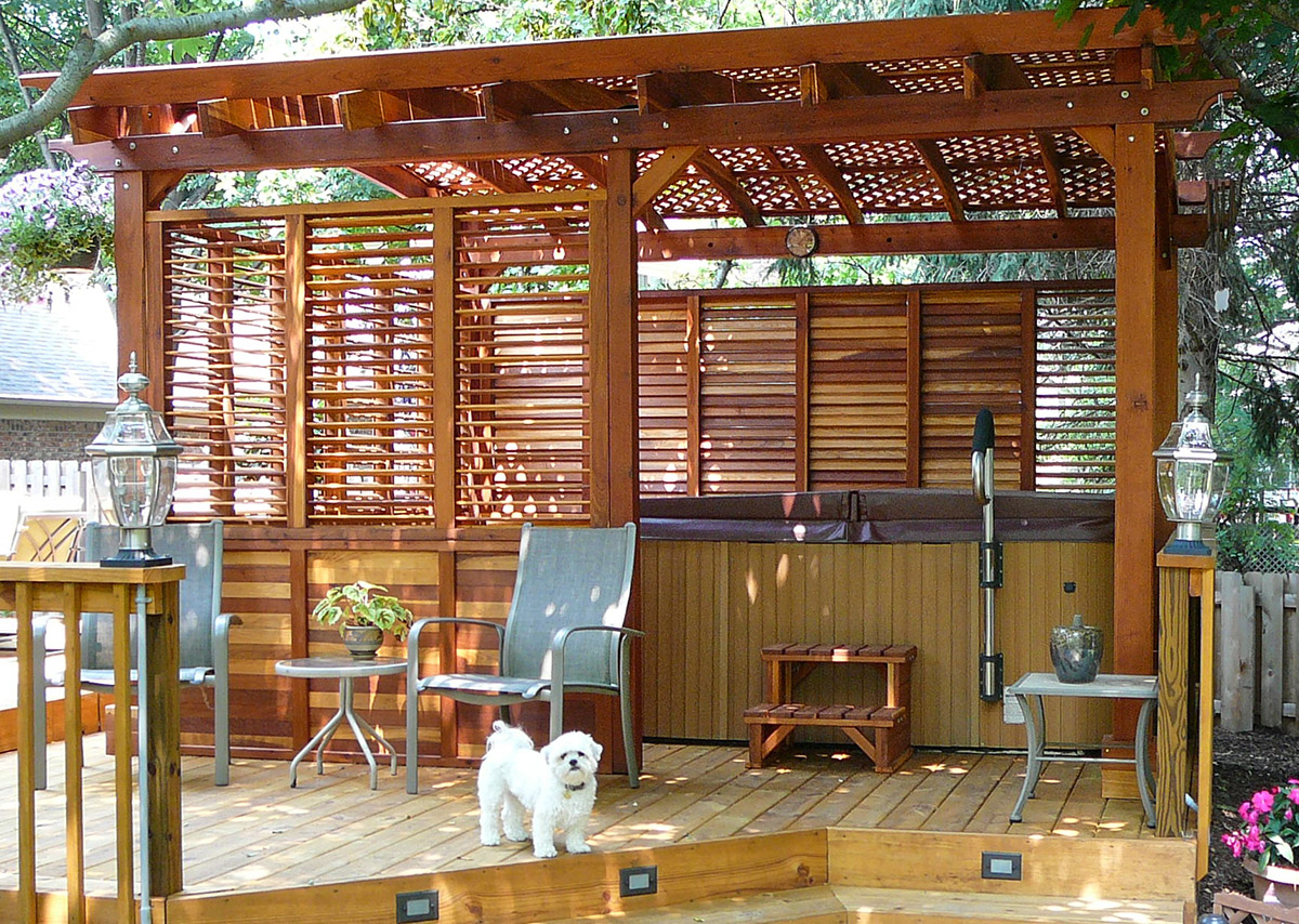 Redwood Spa Steps, Wooden Steps Made of Redwood