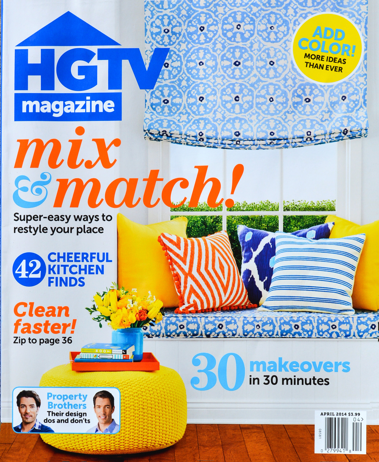 In The News: fun decorating, article in HGTV Magazine, April 2014