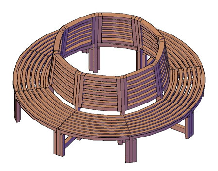 Outdoor Wood Tree Bench | Forever Redwood