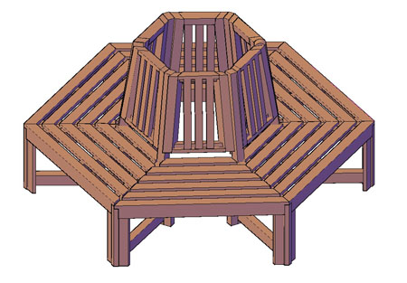 Memorial Natural Redwood Tree Bench, Custom Redwood Seating