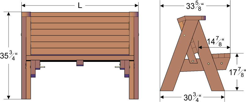 Rustic Redwood Bench, Custom Garden Seating