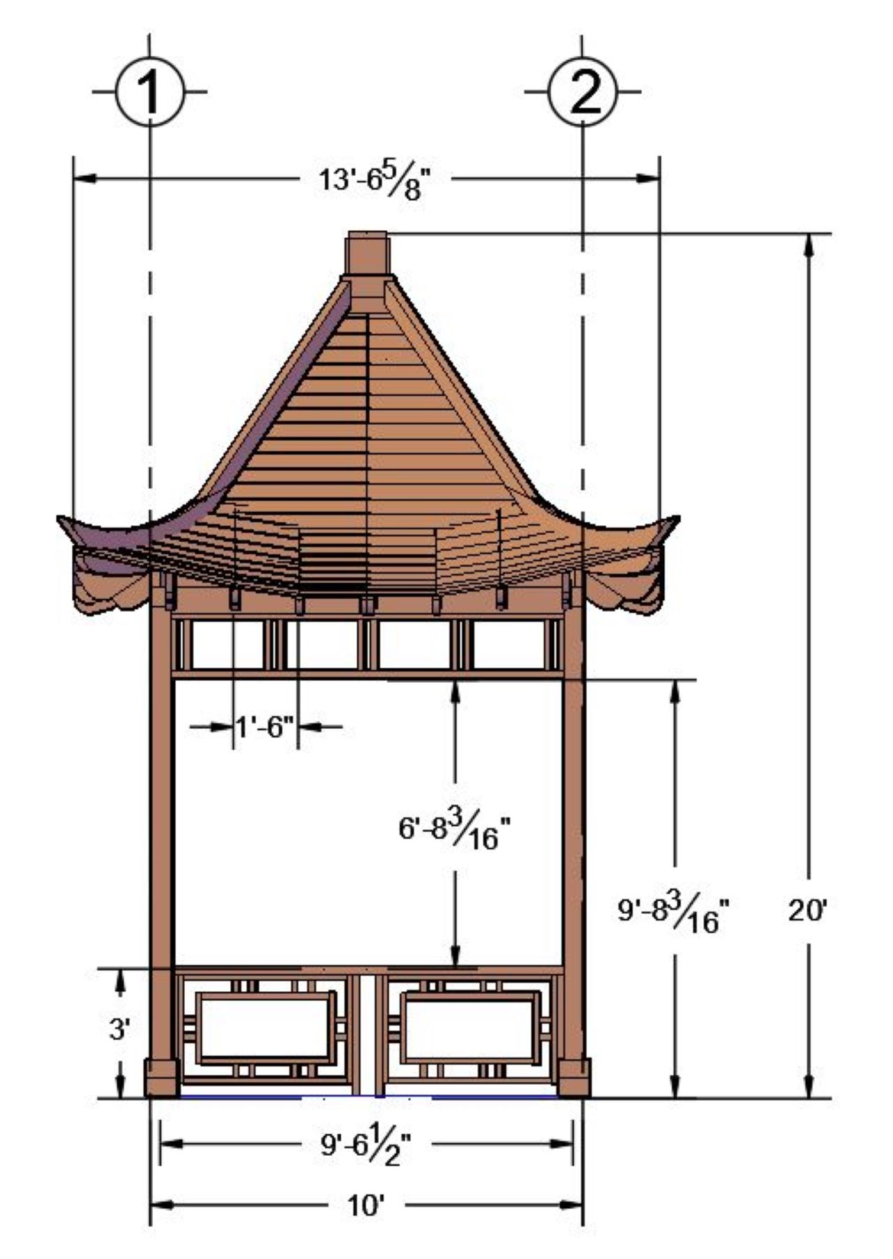 The Dragon Pavilion - Dimensions & Drawings