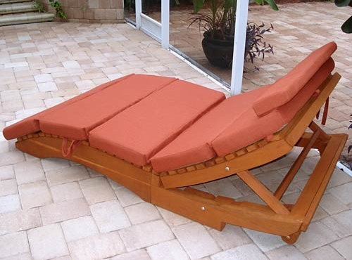100% Solid-Wood Pool Lounger Made from Redwood