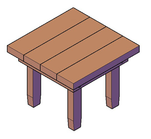 Small Square Solid Redwood Side Table for Outdoors